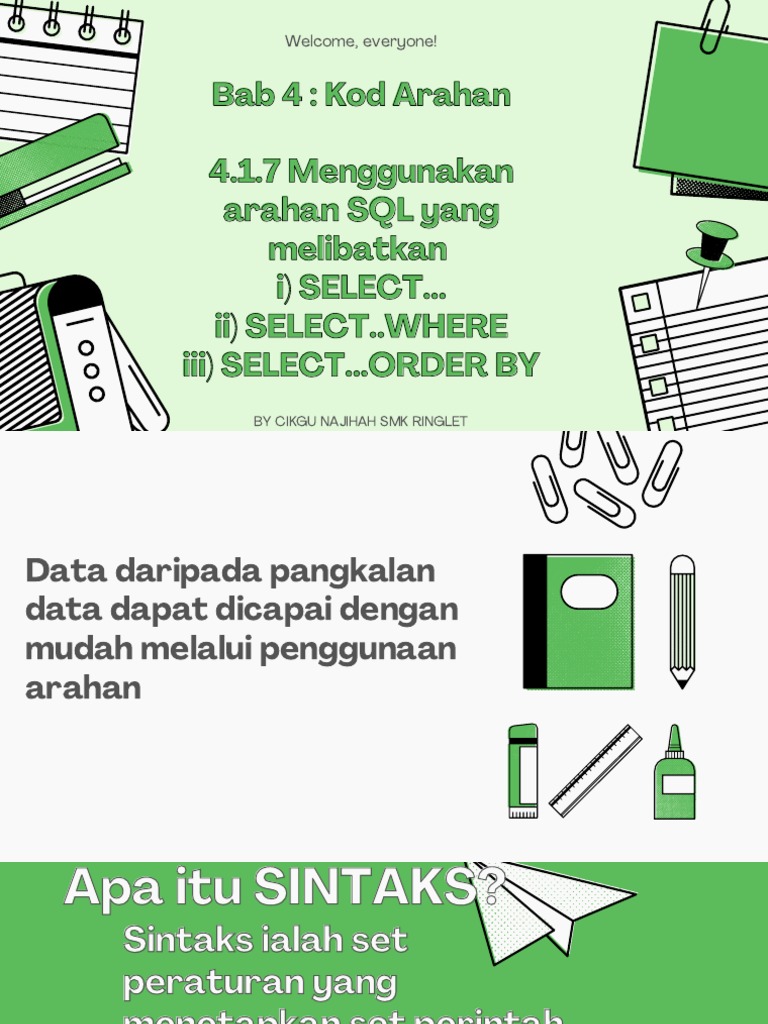 Pernyataan SQL Bab 4 Kod Arahan Ting 3 | PDF