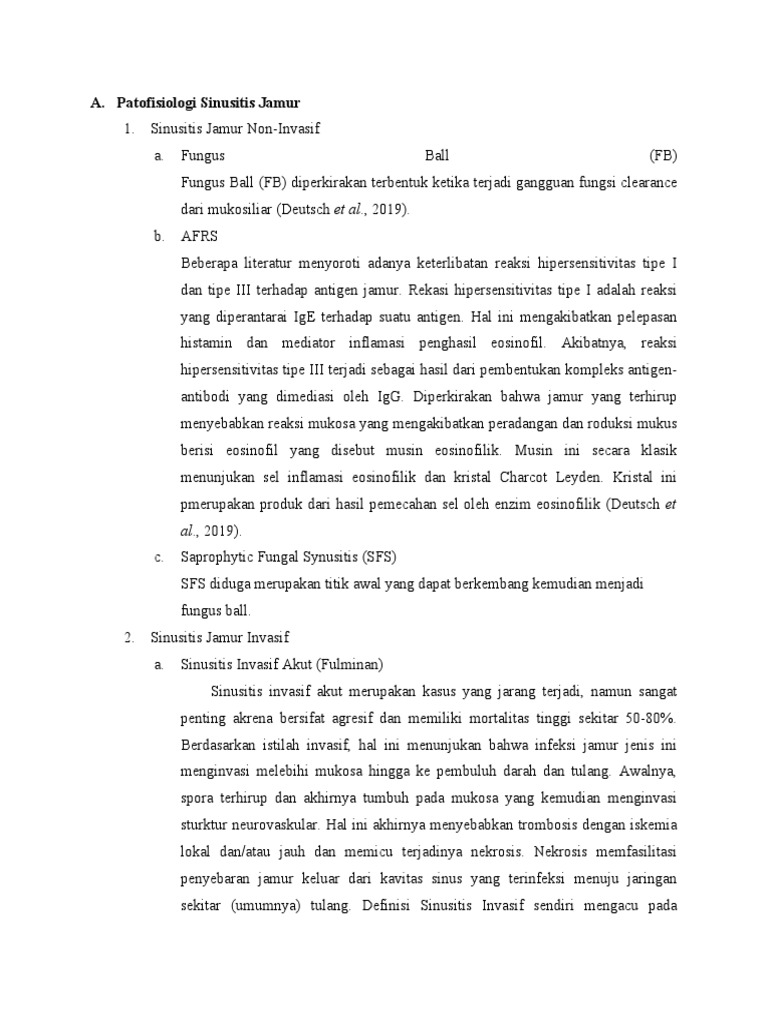 Patofisiologi Sinusitis Jamur Terperinci | PDF