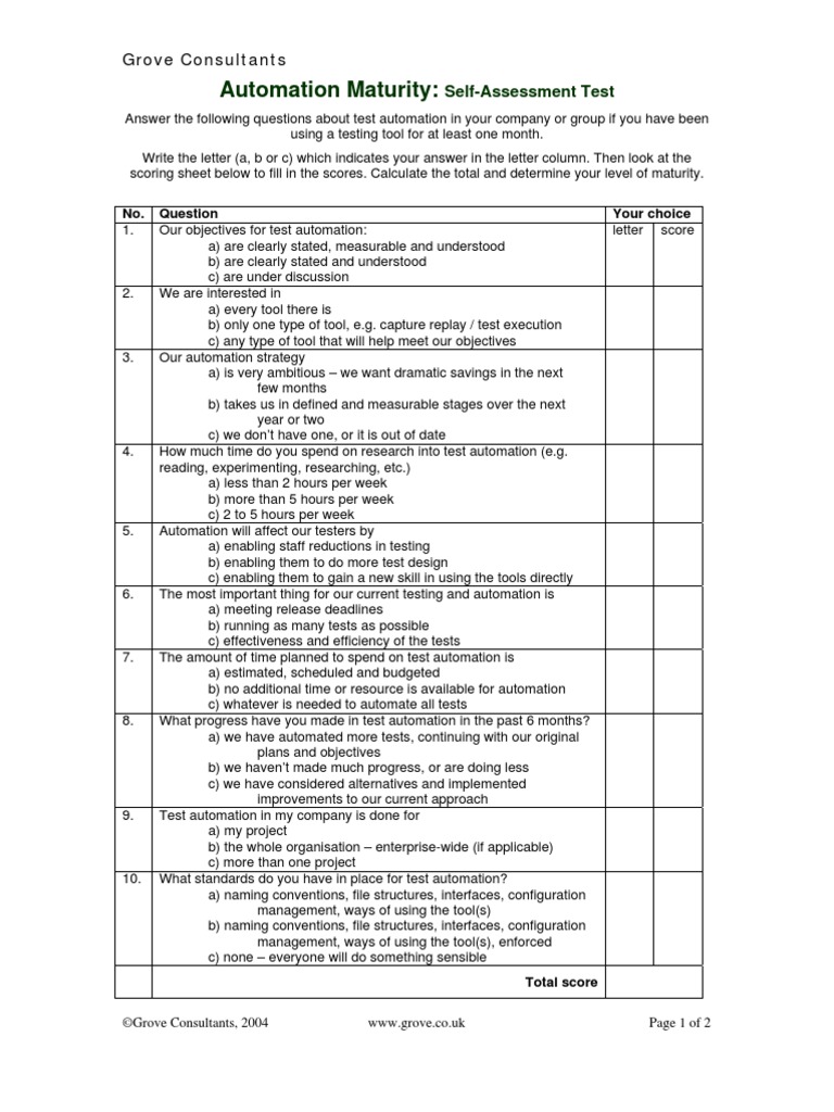 Maturity Quiz | PDF | Automation | Computing
