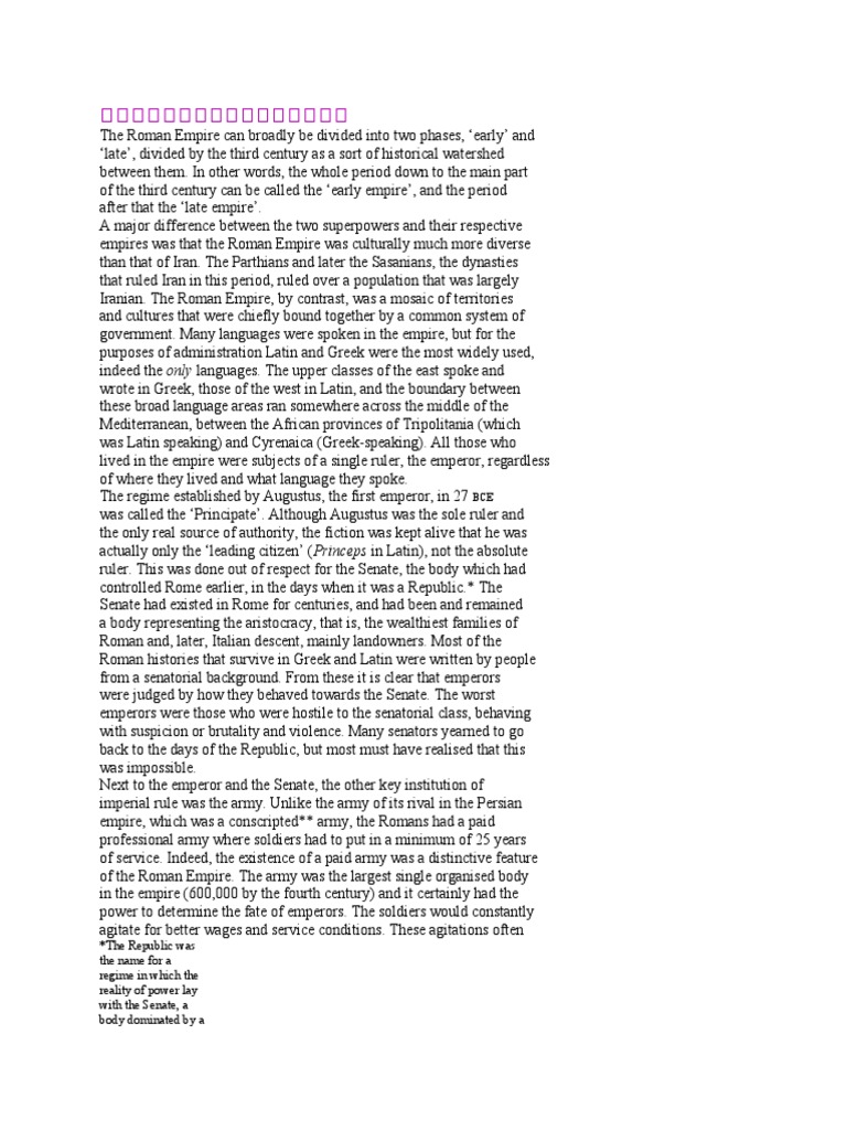 The Roman Empire Can Broadly Be Divided Into Two Phases | Download Free ...