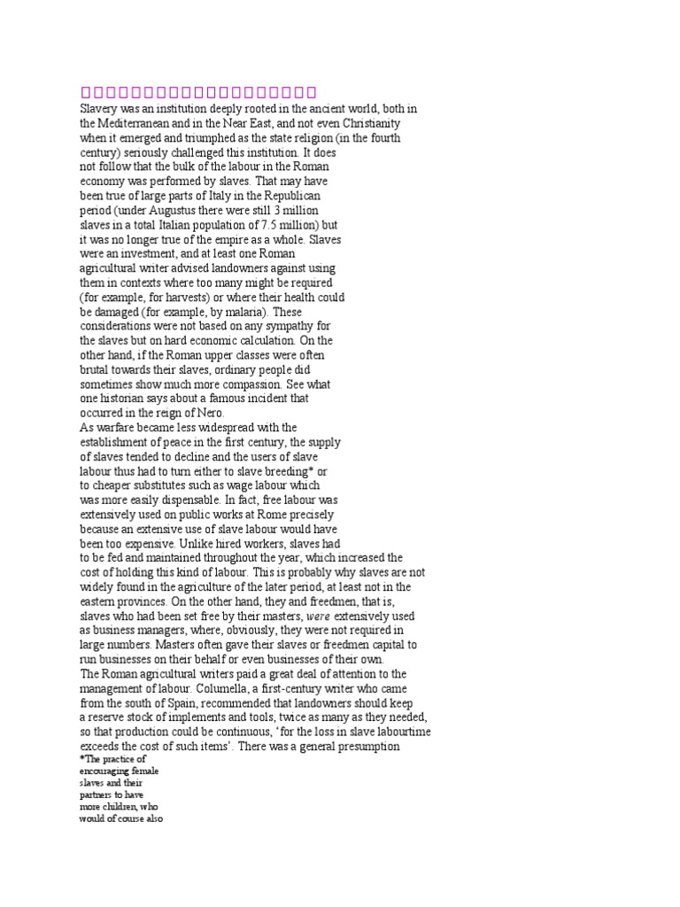 Slavery Was An Institution Deeply Rooted in The Ancient World | PDF ...