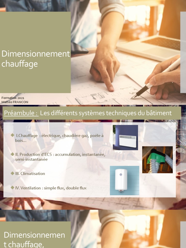 Dimensionnement CHAUFFAGE | PDF | Énergie géothermique | Chauffage ...