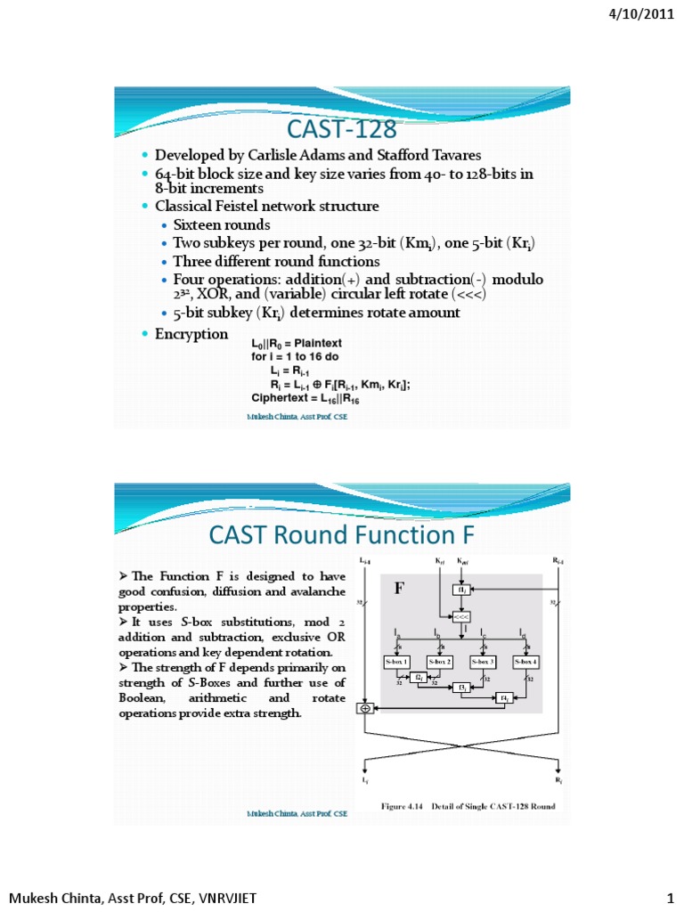 Cast-128, RC2 RC4, RC5 | PDF | Computer Security | Security
