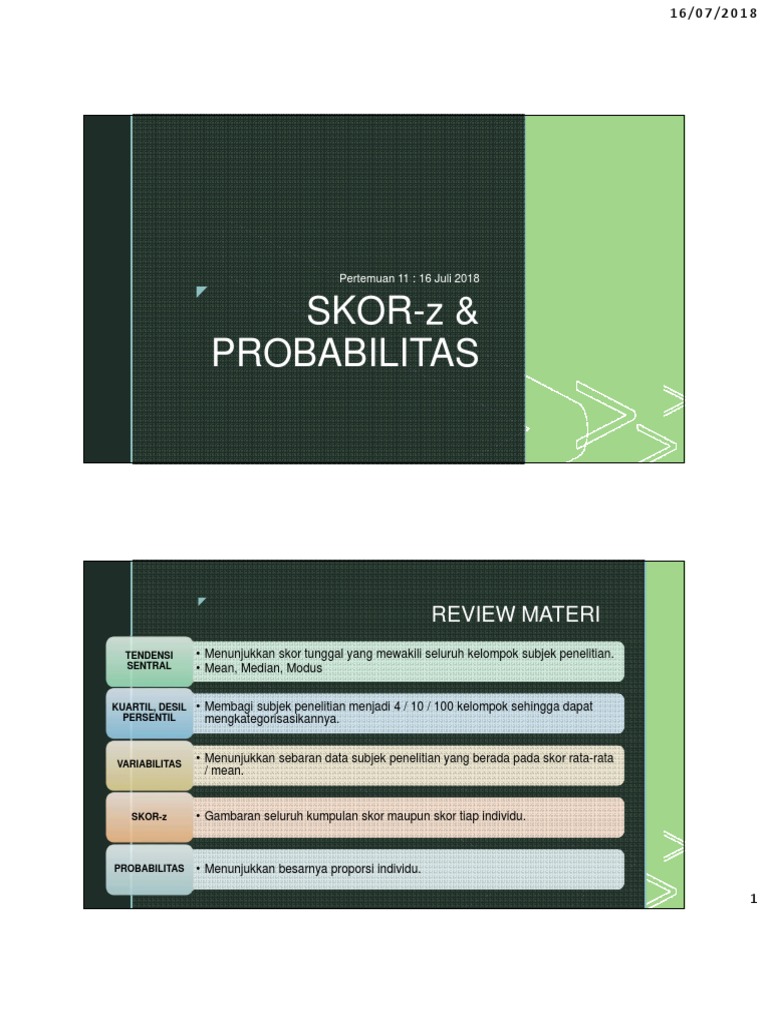 Skor Z Dan Probabilitas | PDF
