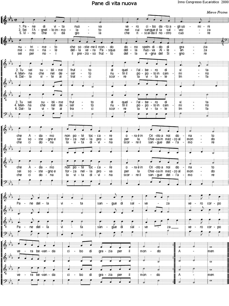 Marco Frisina - 01 - Pane Di Vita Nuova - Spartito2 | PDF