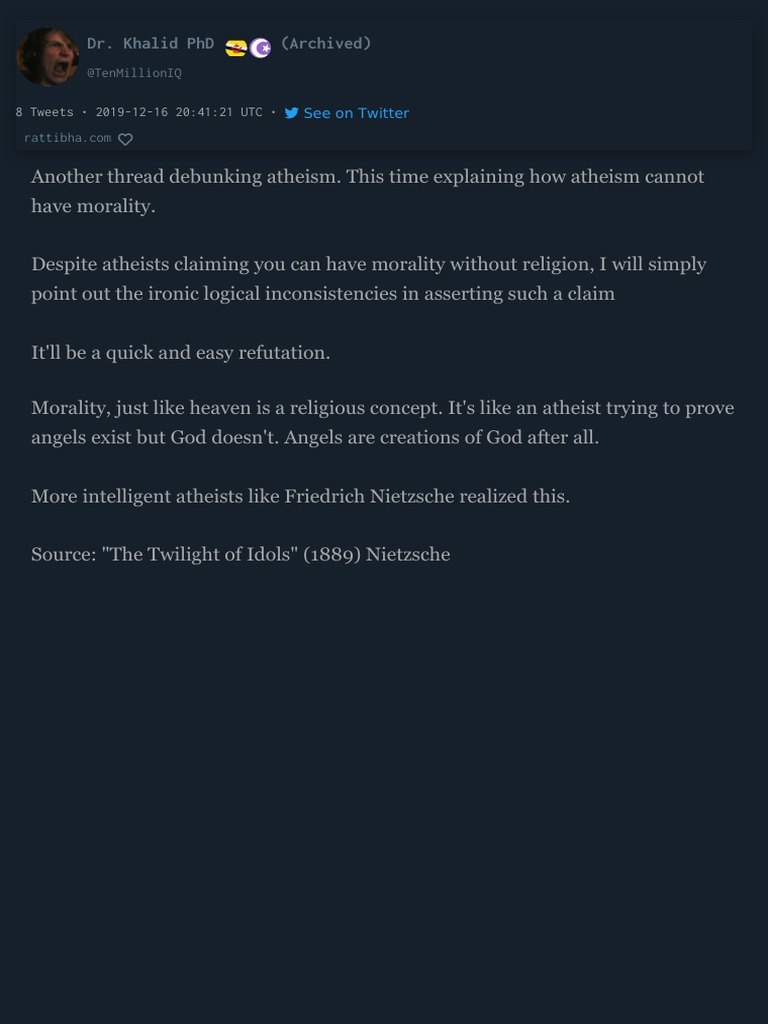 Debunking Atheism: Morality Explained | PDF | Atheism | John Stuart Mill