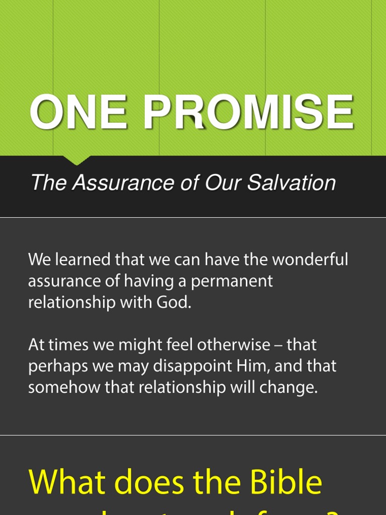One Promise | PDF | Jesus | Religious Belief And Doctrine