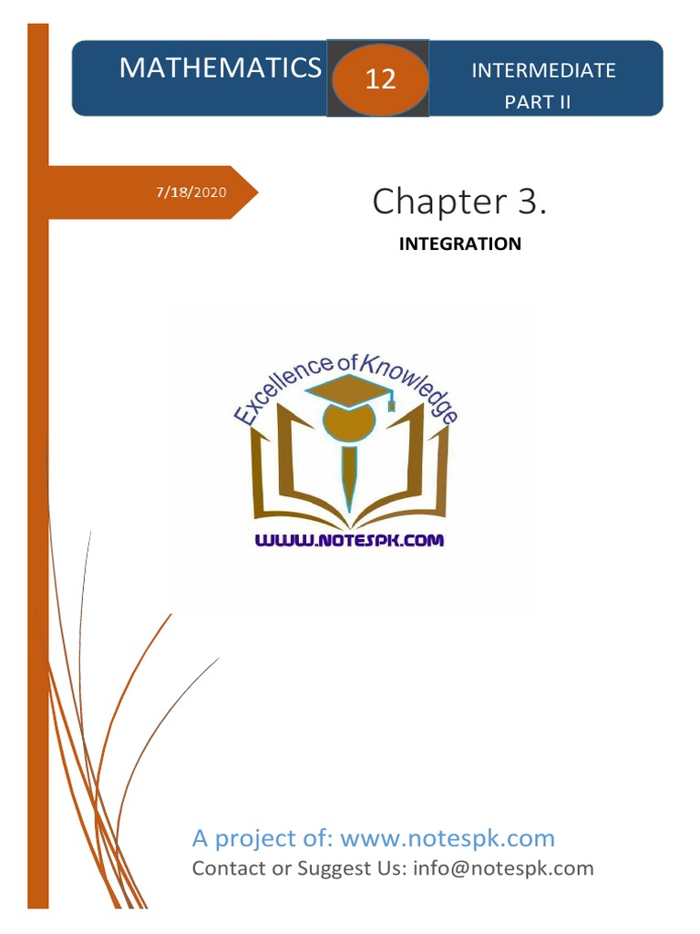 2nd Year Math Chapter 3 Solutions | PDF | Function (Mathematics) | Integral