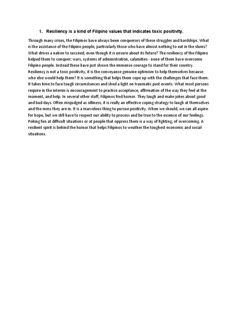 Resiliency Is A Kind of Filipino Values That Indicates Toxic Positivity ...