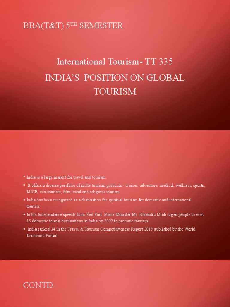 India's Position in World Tourism | PDF | Tourism | Sustainability