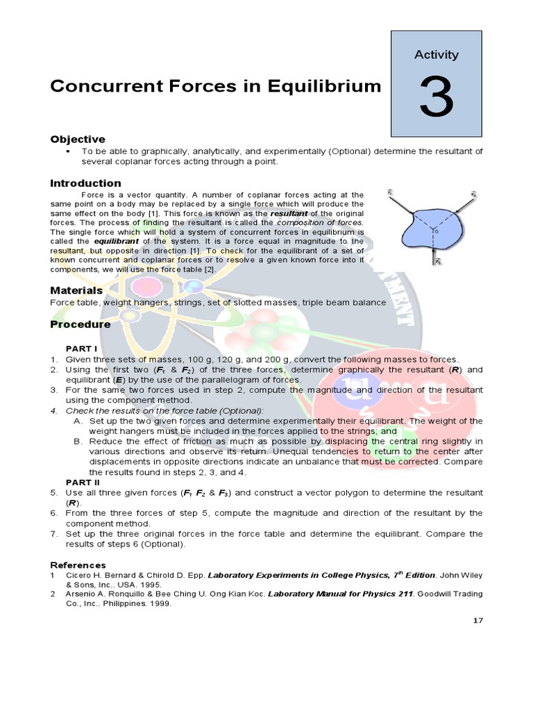 Act 3 Forces in Equilibrium (Intro) | PDF | Force | Euclidean Vector