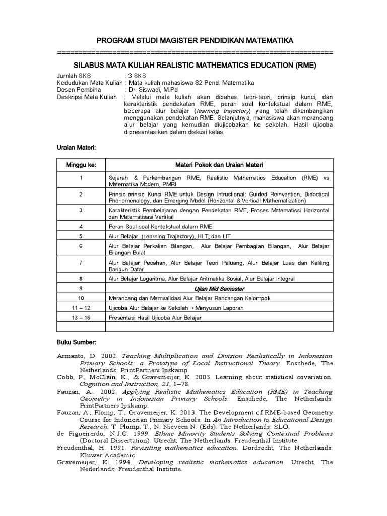 Silabus PMRI 2021 | PDF