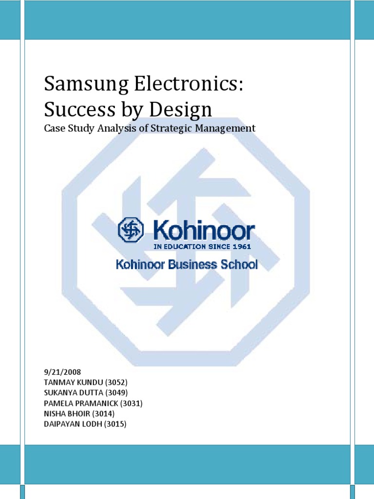 Samsung Electronics-Success by Design | PDF | Samsung | Strategic ...