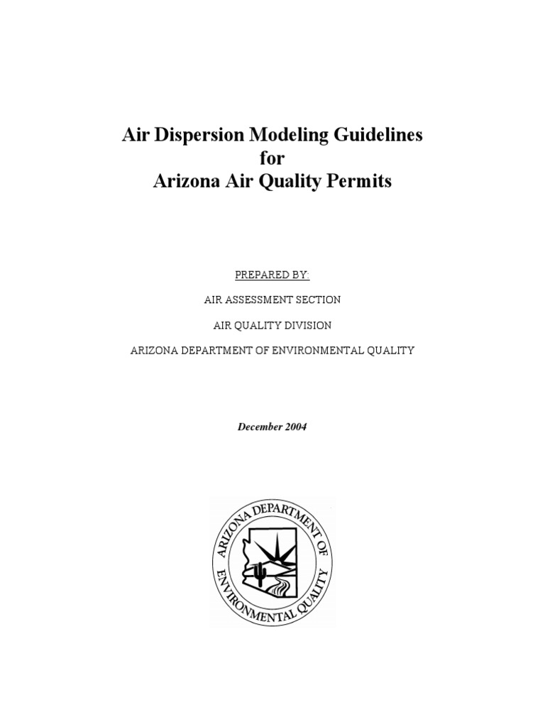 Air Dispersion Modeling Guidelines For Arizona Air Quality Permits ...