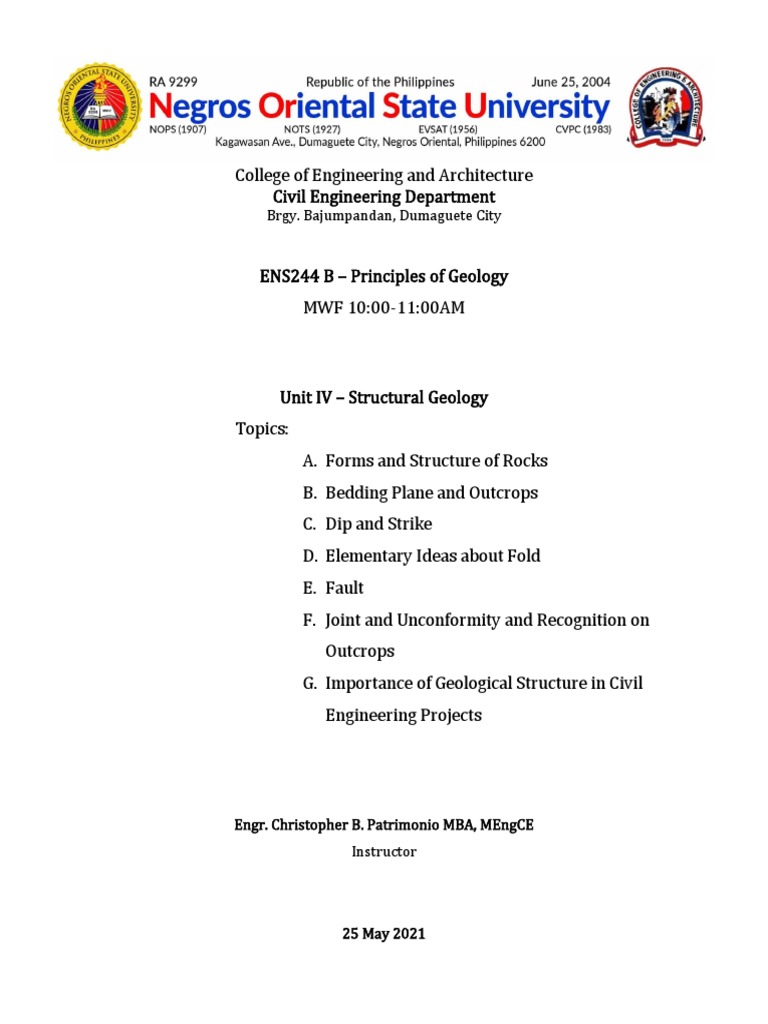 Unit IV Structural Geology | PDF | Igneous Rock | Rock (Geology)