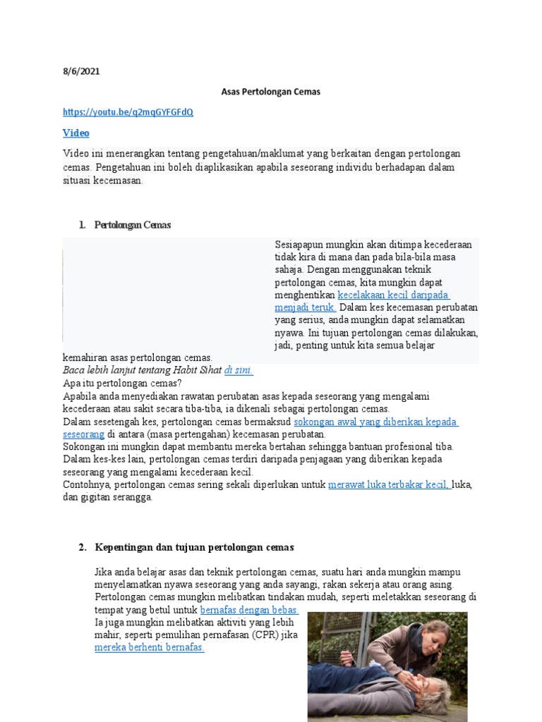 6-8-2021 Asas Pertolongan Cemas | PDF
