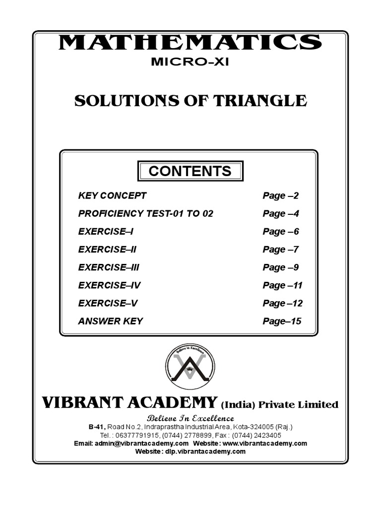 Solutions of Triangle | PDF | Triangle | Circle