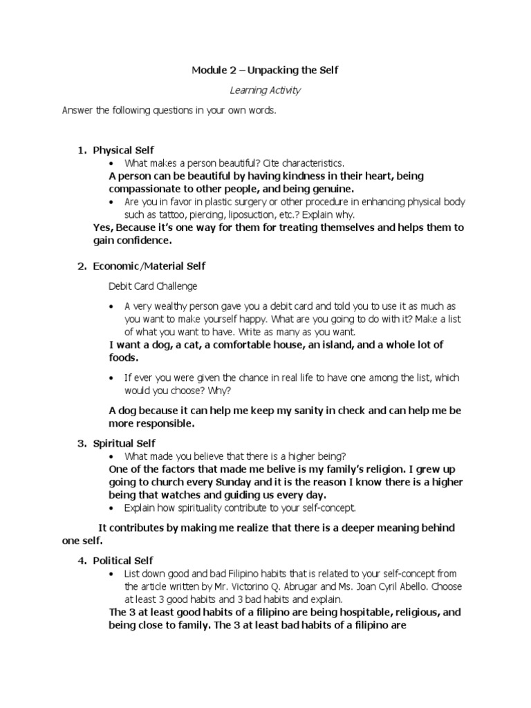 Module 2 - Learning Activity | PDF | Cognition | Human Nature