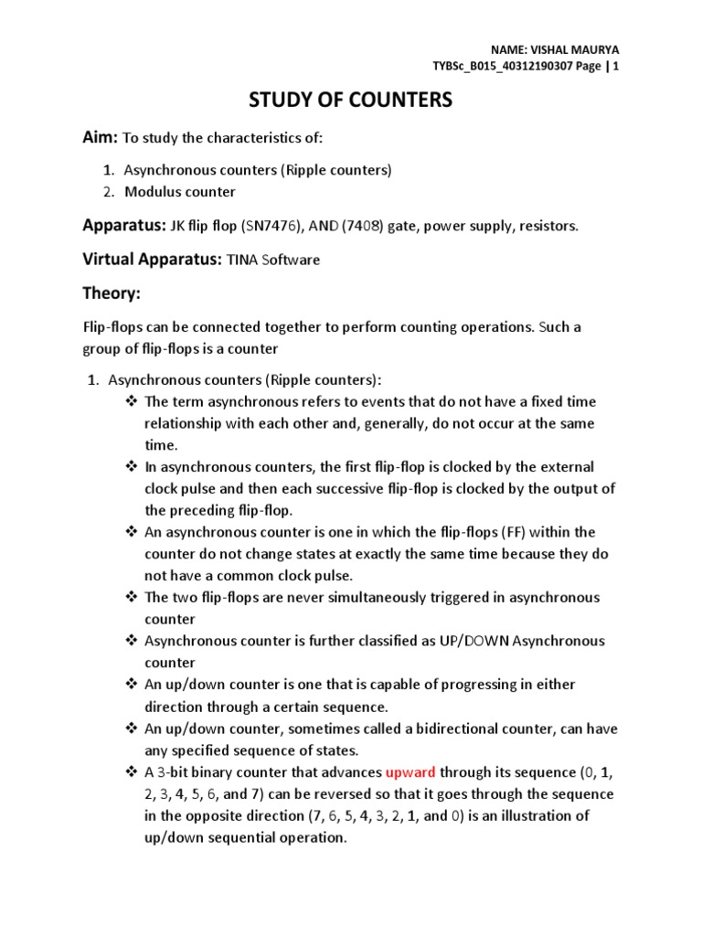 Study of Counters | PDF | Computer Science | Telecommunications Engineering