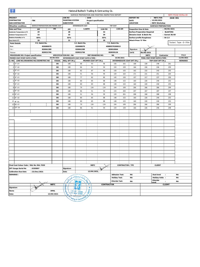 Paint Report-13.09.21 | PDF | Business Process | Materials