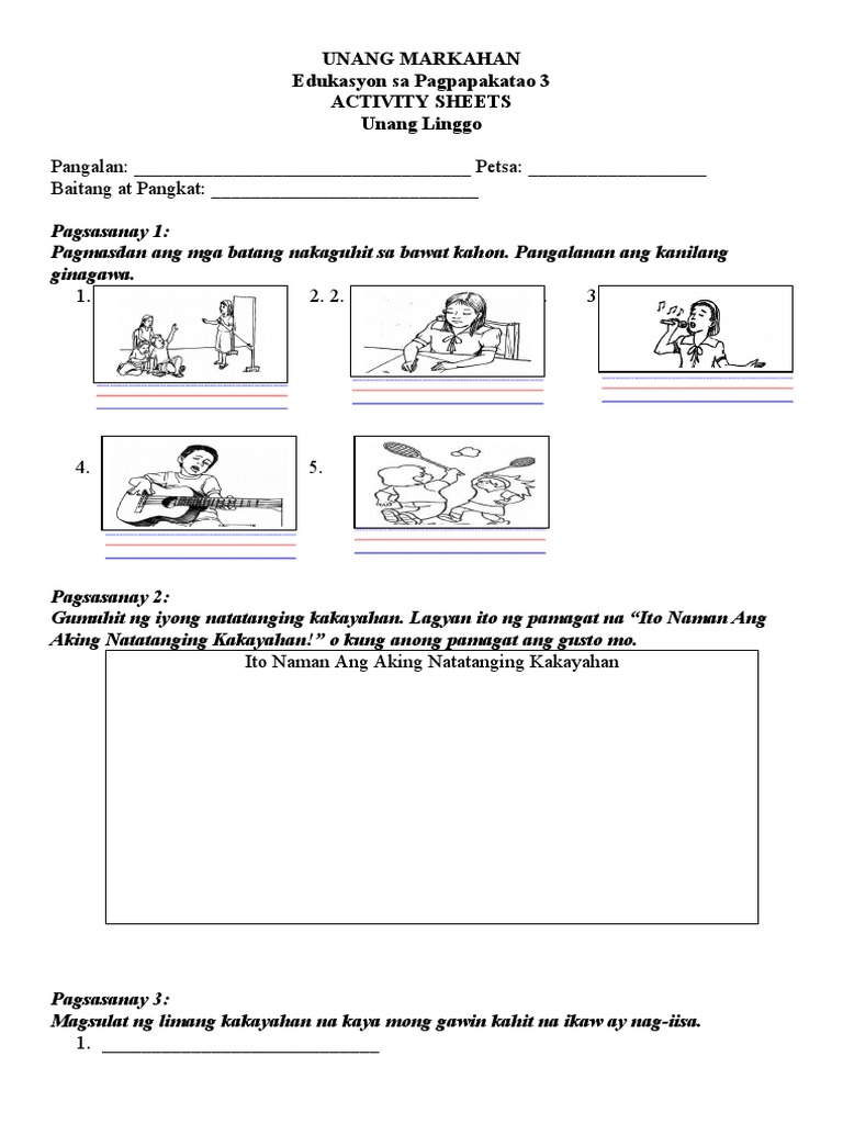 Esp Grade3 Activity Sheets | PDF