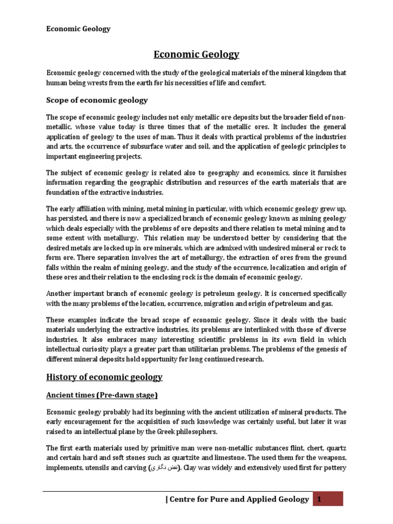 Economic Geology Fair | PDF | Igneous Rock | Rock (Geology)