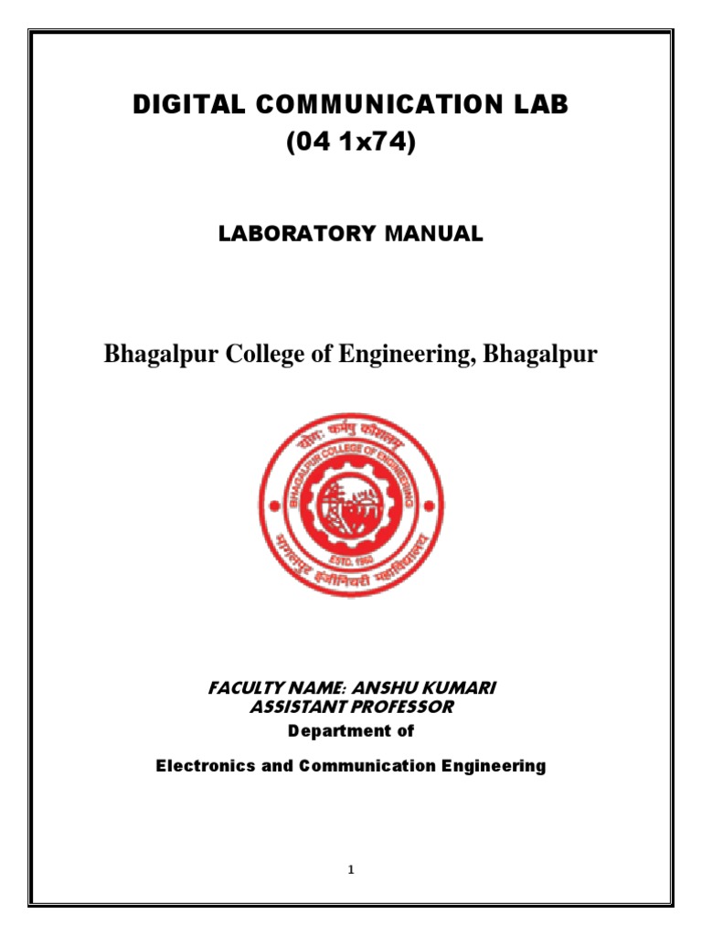 Digital Communication Lab Manual | PDF | Modulation | Sampling (Signal Processing)