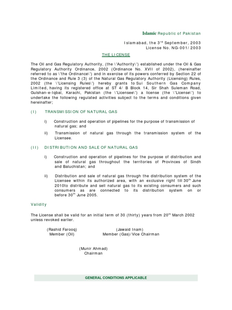 Sui Northen Gas Pipelines Limited SNGPL 2003 | PDF | License | Depreciation