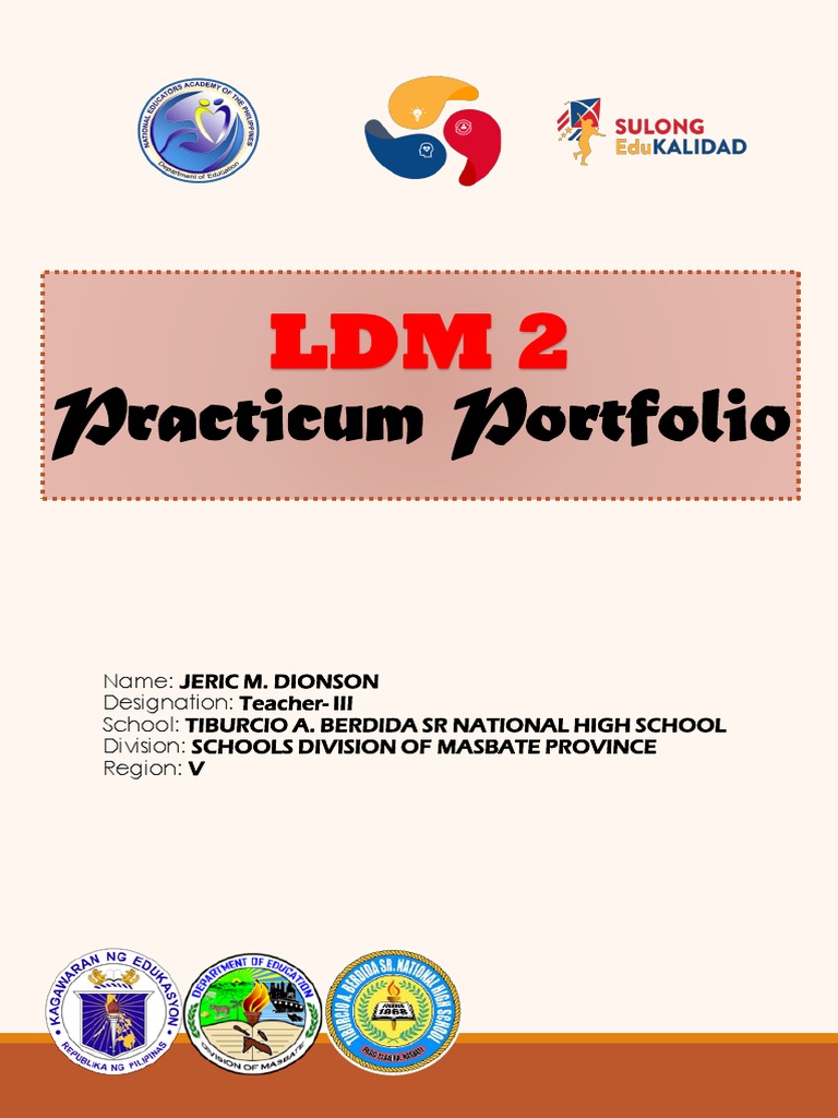 LDM Practicum Portfolio Dionson Jeric M. | PDF | Learning | Teachers