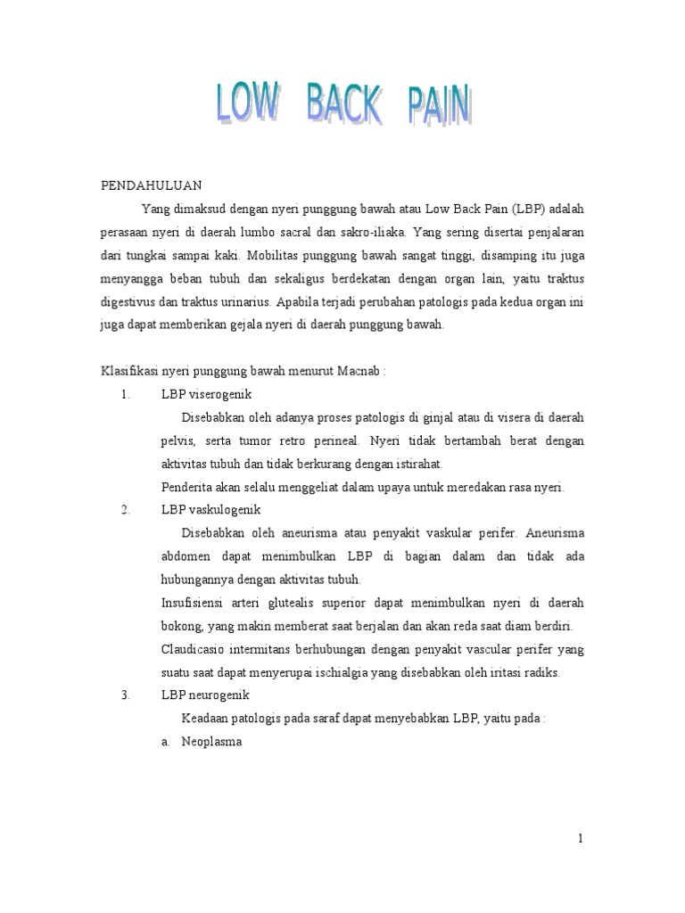 Low Back Pain | PDF