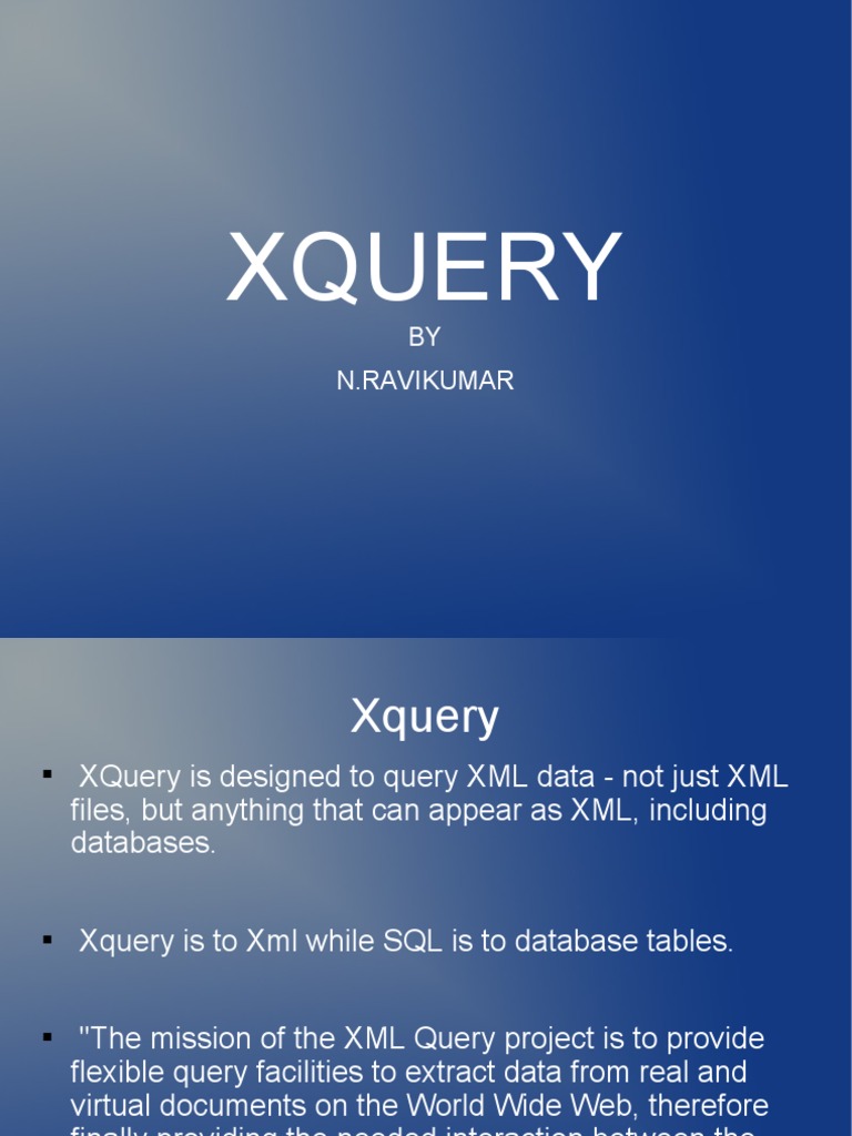Introduction to XQuery Basics | PDF | Data Model | Web Standards