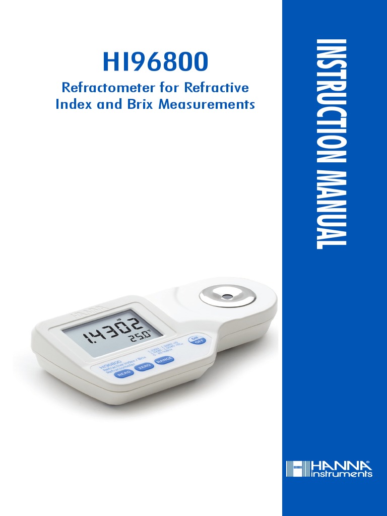 Refractometer For Refractive Index and Brix Measurements | PDF ...