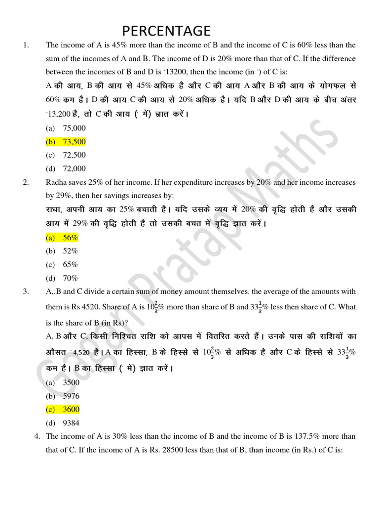 Percentage Pdf Percentage Economies