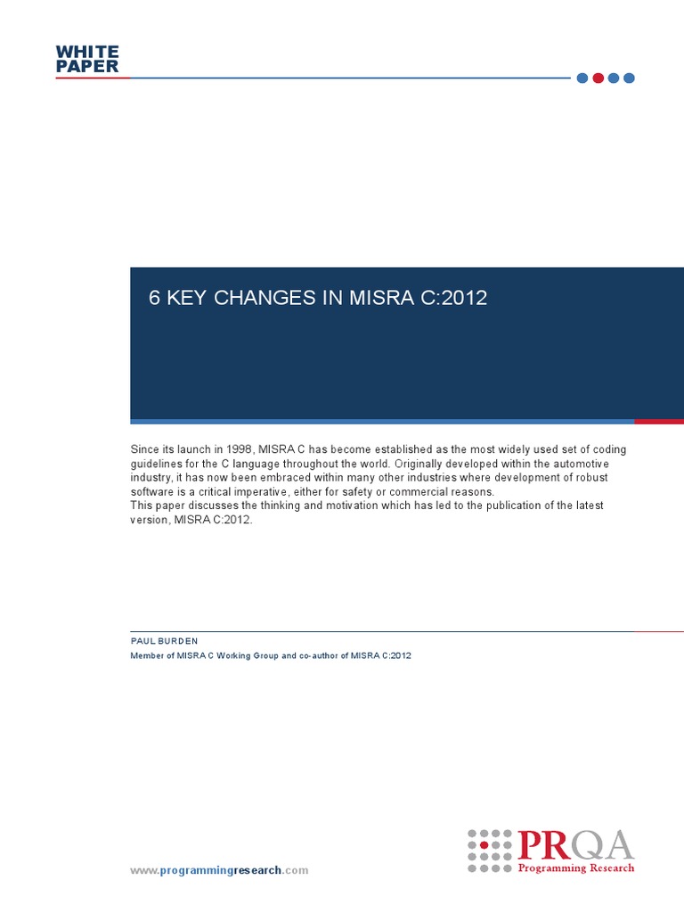 Key Changes in MISRA C:2012 Guidelines | PDF | C (Programming Language ...