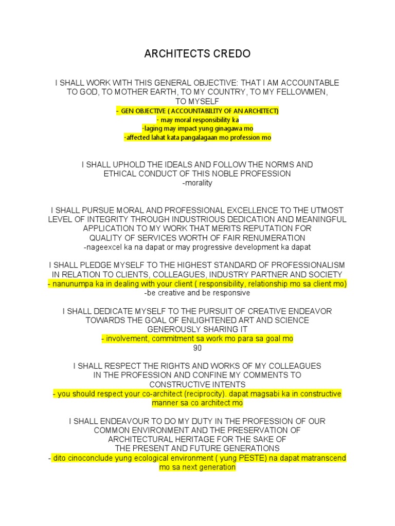 Architects Credo | PDF