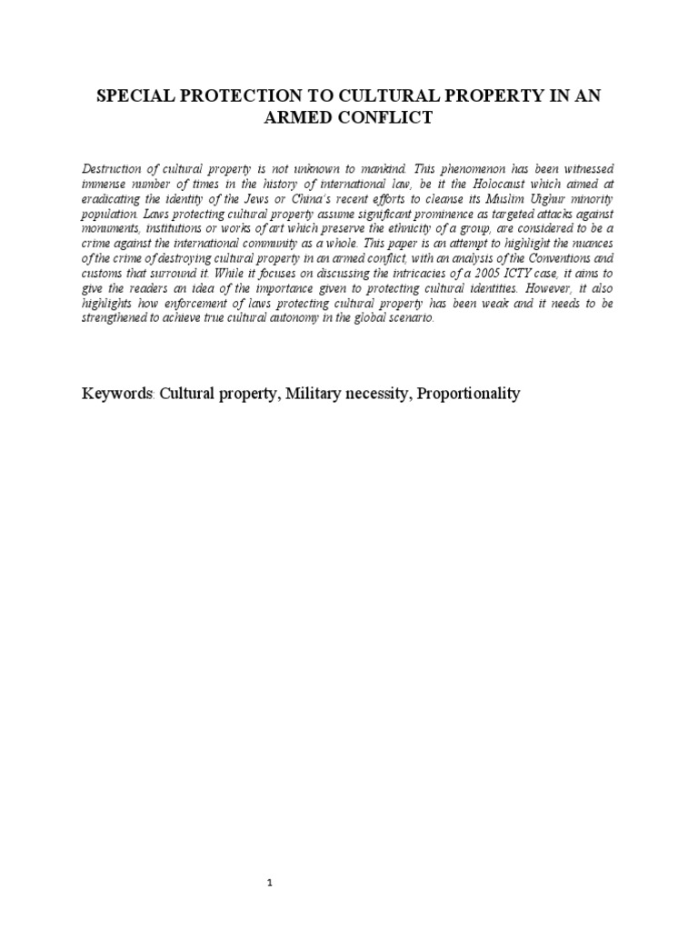 Protecting Cultural Identity: Analyzing the Laws Governing Destruction ...