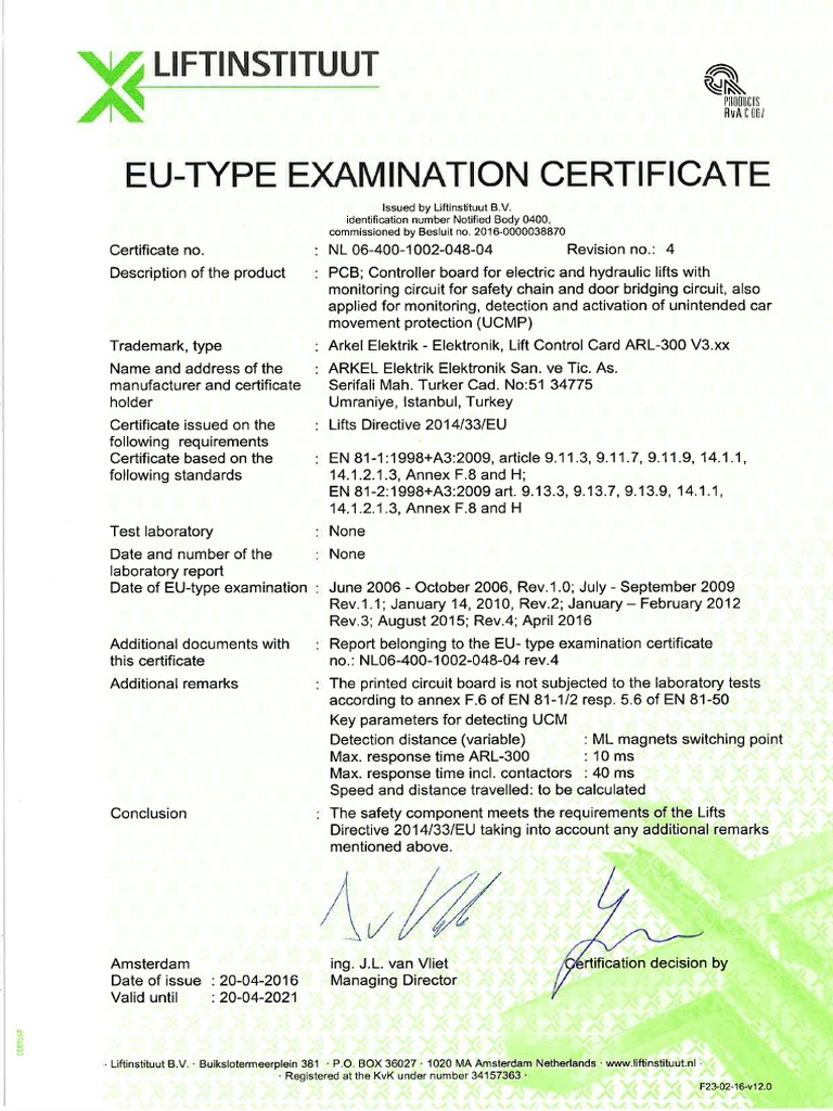 ARL 300 EU Type Examination Certificate 1 | Download Free PDF ...