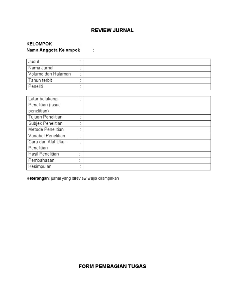 Template Review Jurnal | PDF