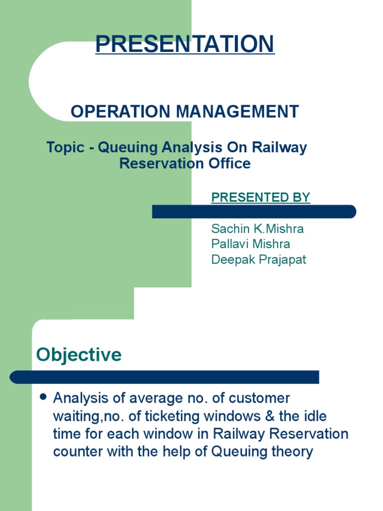 Queuing Analysis in Railway Reservations | PDF