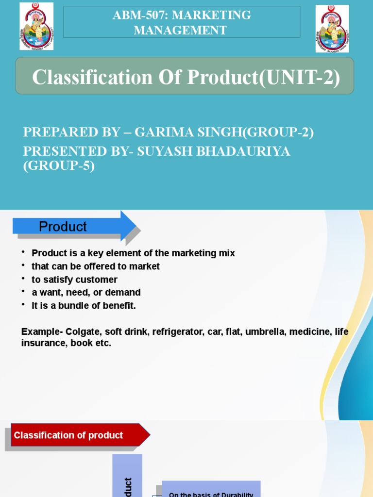 Classification of Product (Garima Singh) | PDF | Goods | Product (Business)