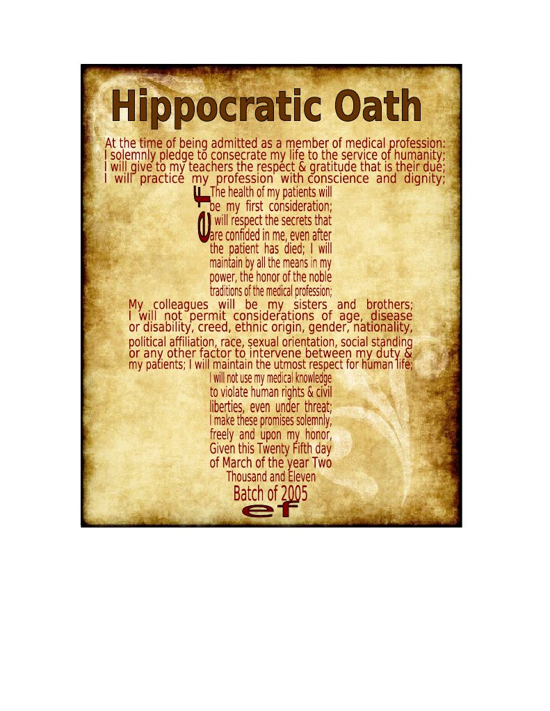 Hippocratic Oath Scroll | PDF
