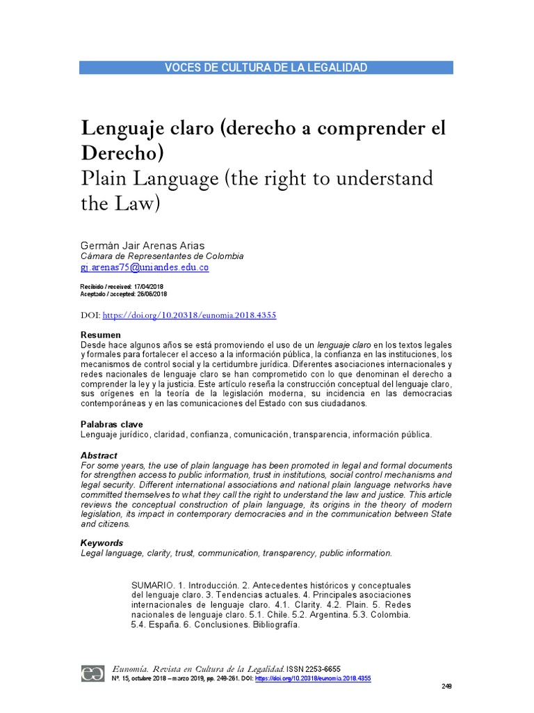 Lenguaje Claro | PDF | Lenguaje simple | Democracia