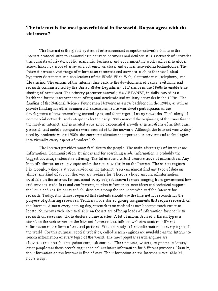 The Internet: A Powerful Global Tool | PDF | Computer Network | Internet