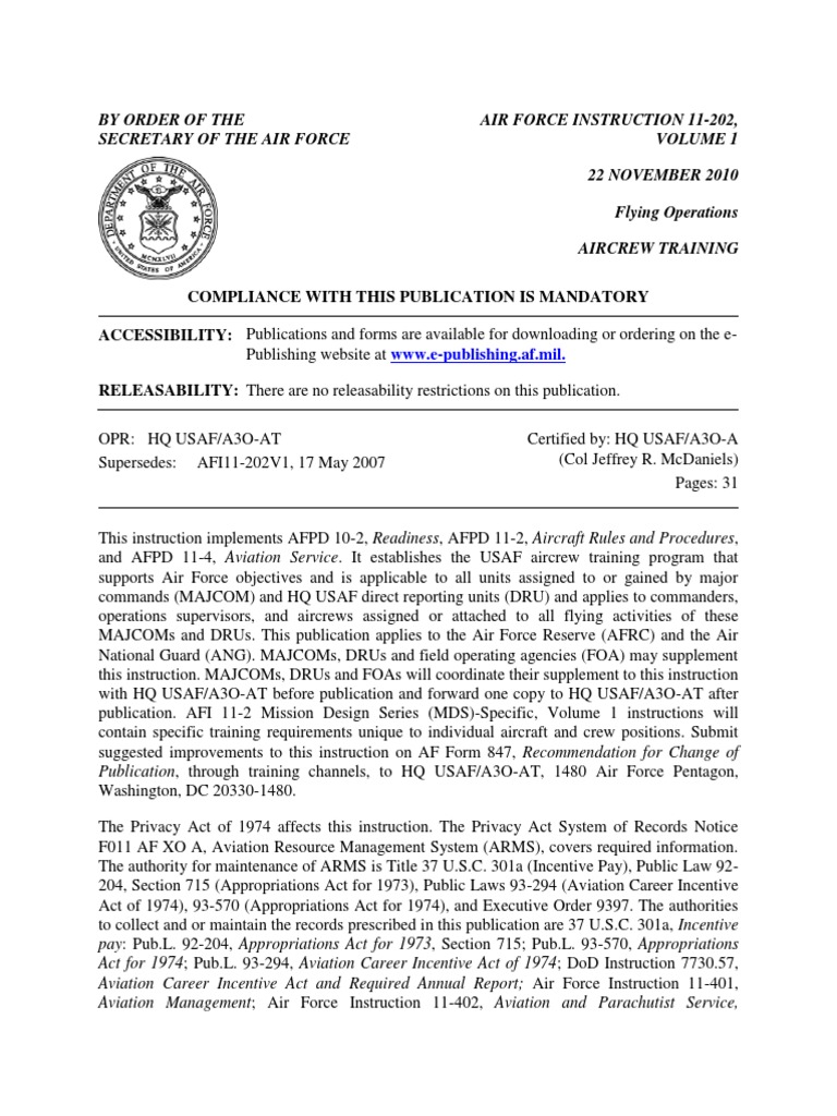 Afi11 202V1 | PDF | United States Air Force | Officer (Armed Forces)