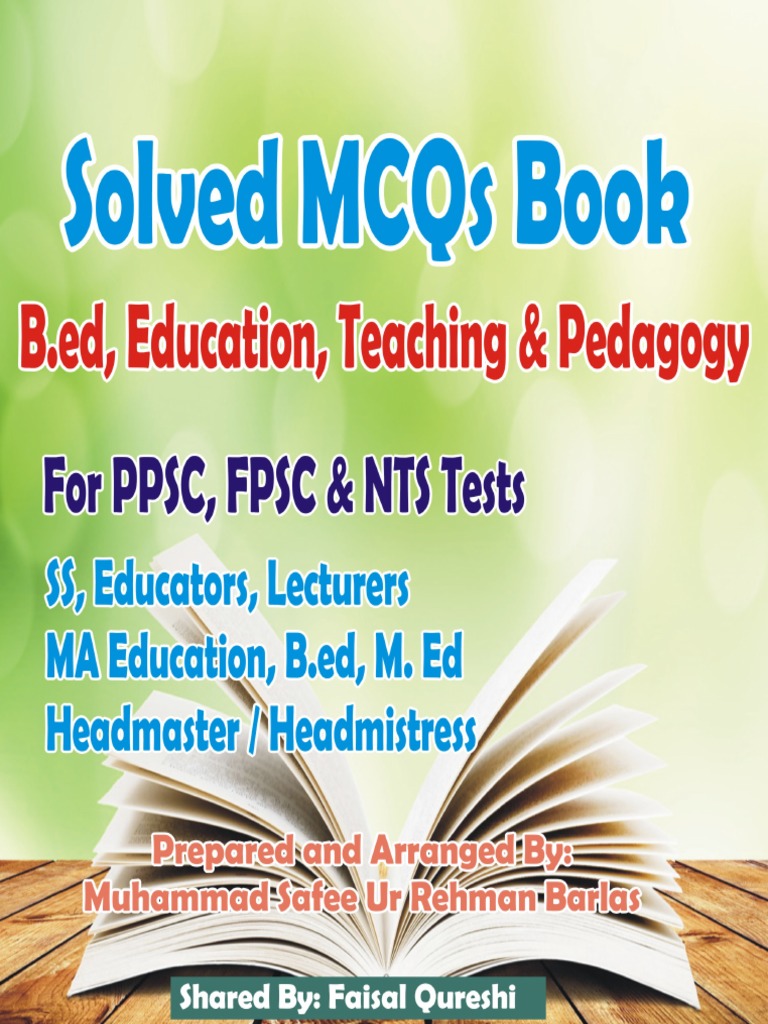 Qualify B.ed Education MCQS, B.ed. MCQs Solved MCQs | PDF | Observation ...