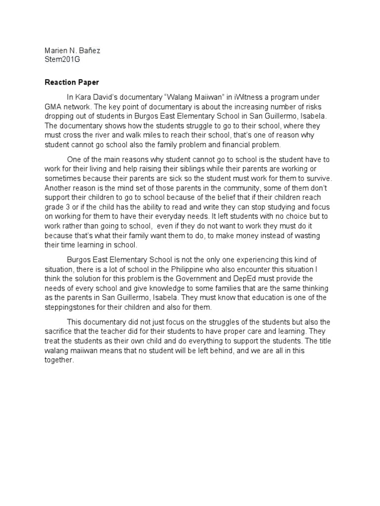 Reaction Paper | PDF