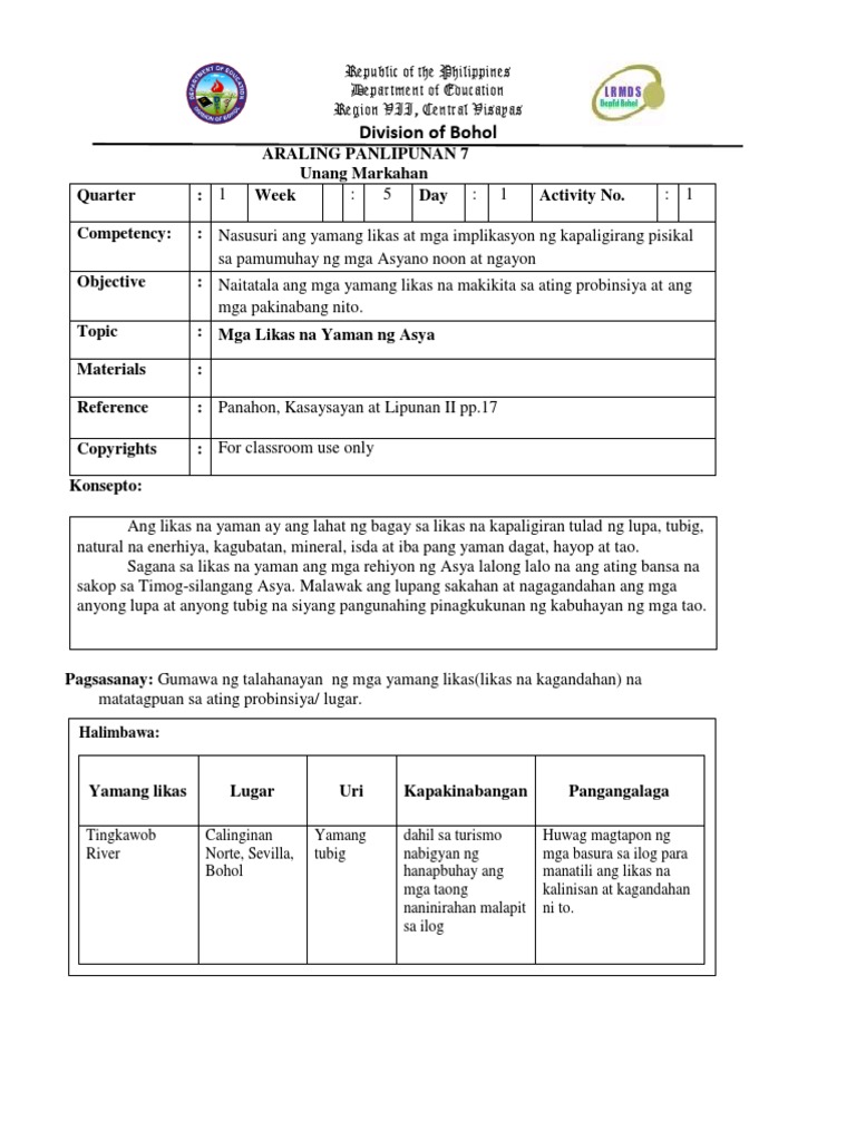 AP7 Q1 W5Day1-3 | PDF