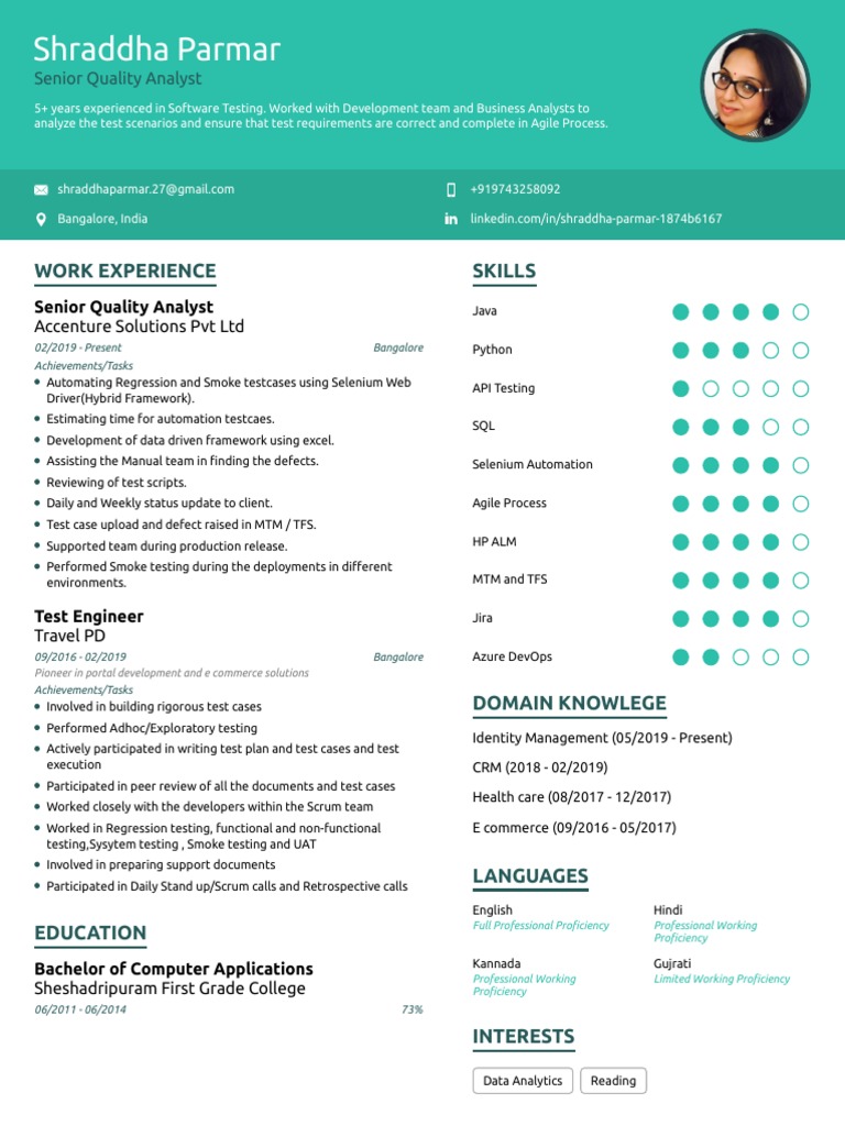 Shraddha Parmar: Work Experience Skills | PDF | Software Development | Information Technology ...