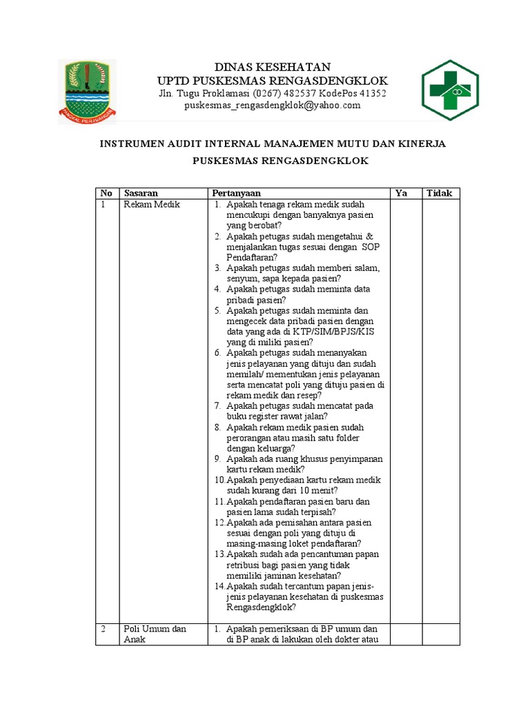 Instrumen Audit Internal | PDF