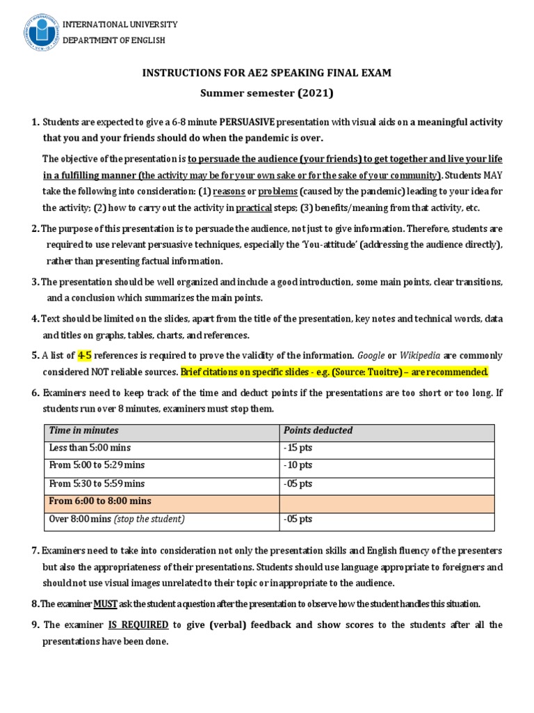 Speaking AE2 Summer Semester (2021) | PDF | Information | English As A Second Or Foreign Language